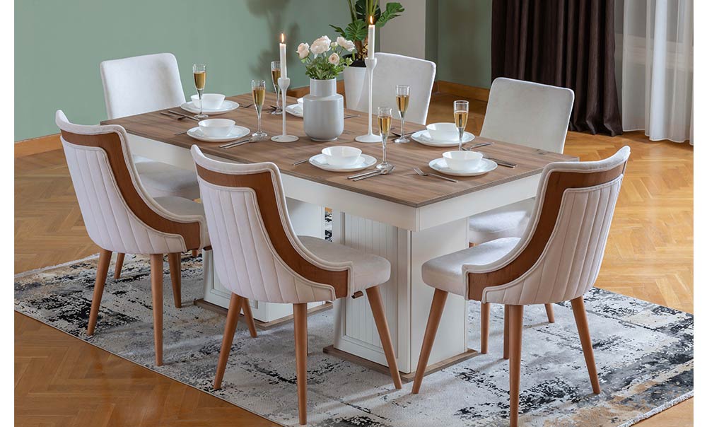 TIFFANY Dining Table With 8-Seater – MK Kabbani KSA